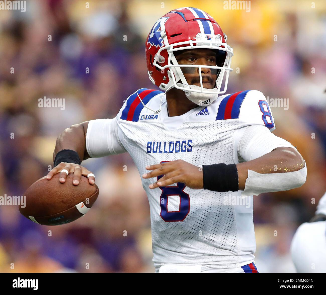 Louisiana Tech wide receiver Adrian Hardy (6) looks to pass the ball in ...