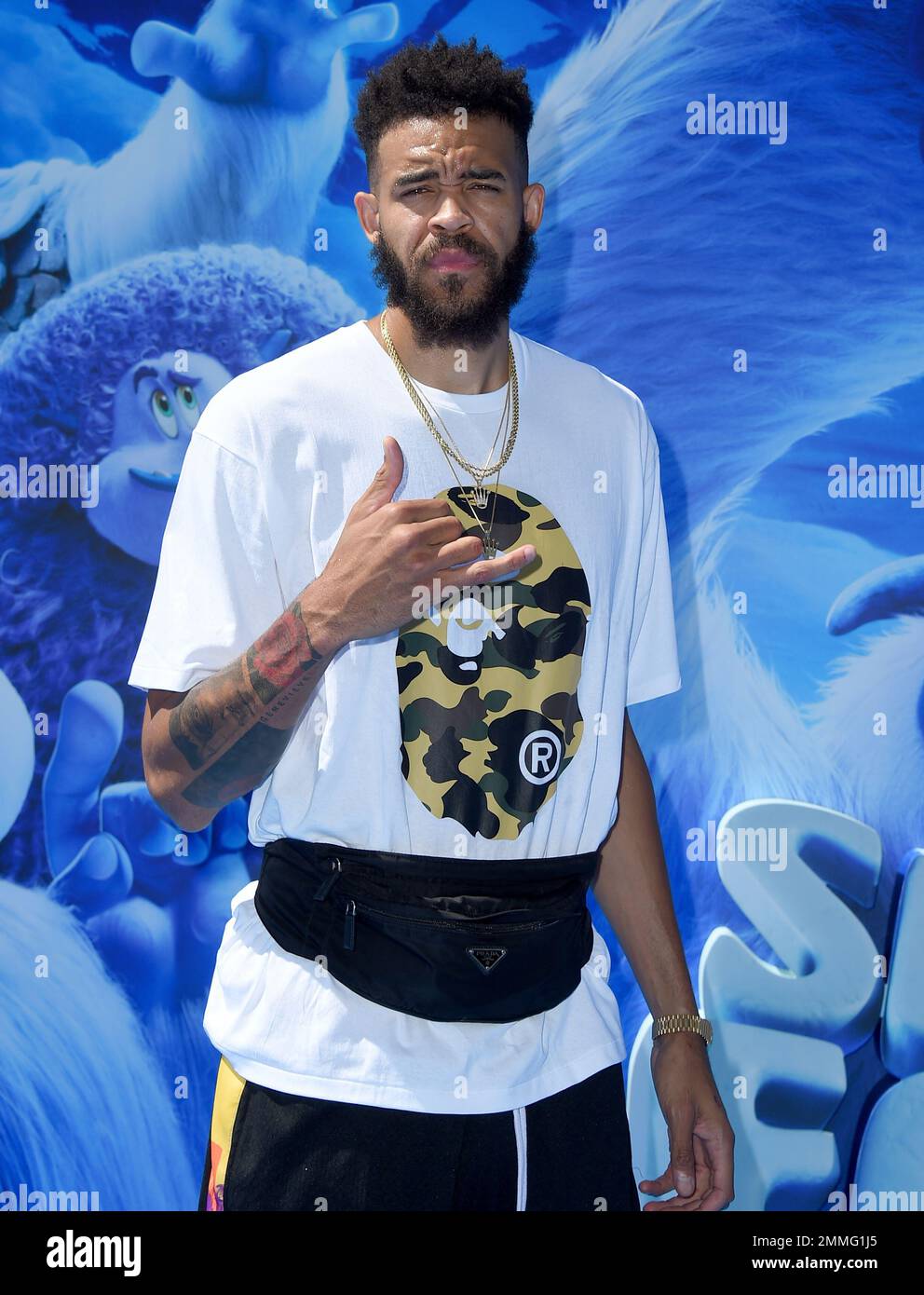 Professional NBA player JaVale McGee of the Los Angeles Lakers arrives ...