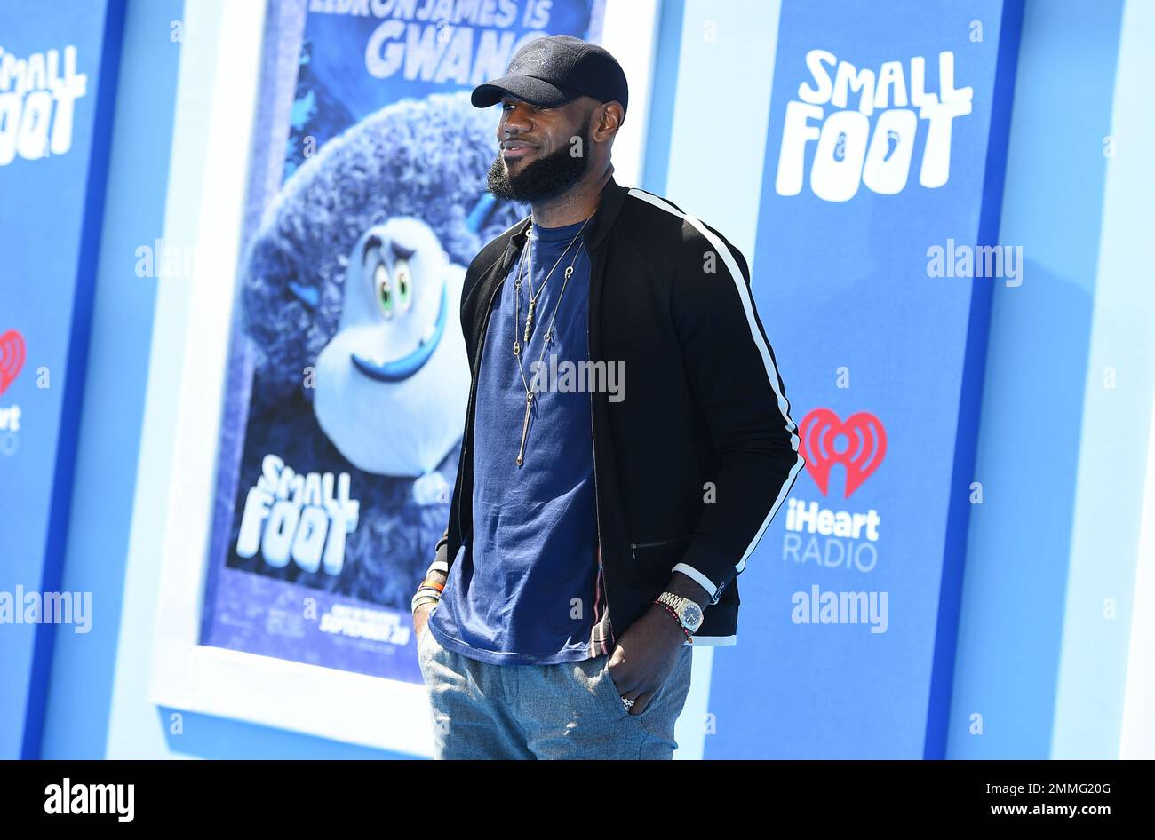 Professional NBA player LeBron James of the Los Angeles Lakers arrives ...