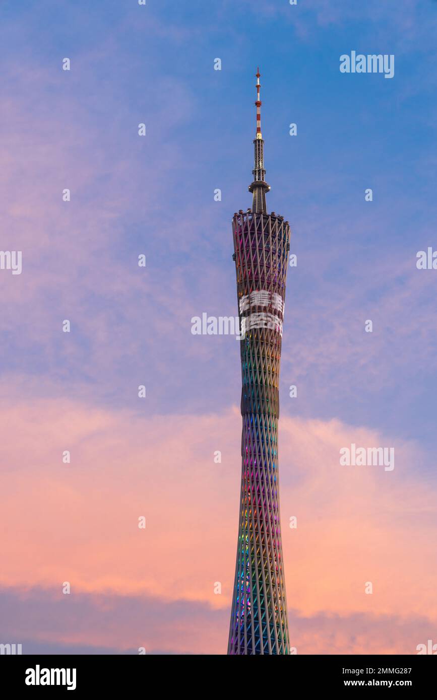 Guangzhou tower at night Stock Photo - Alamy