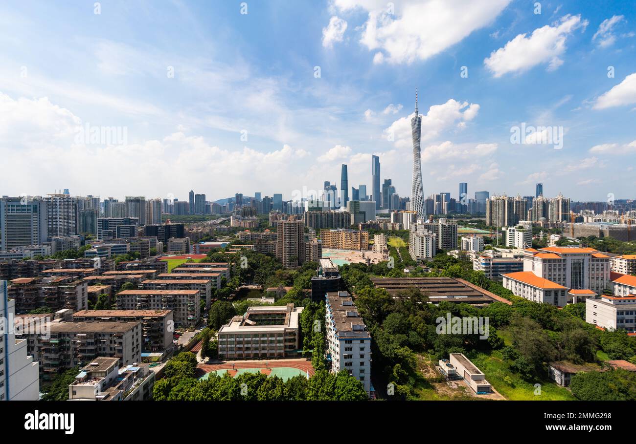 Have a bird's eye view of guangzhou city Stock Photo - Alamy