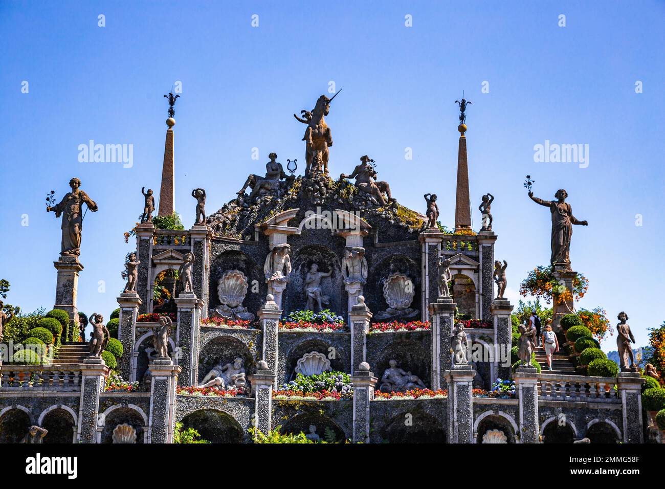 Italian style baroque Garden on Isola Bella, in isole borromee islands ...