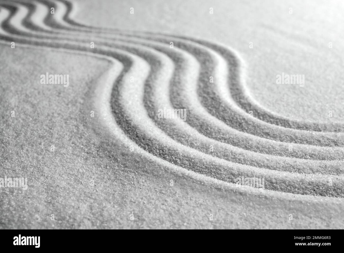 White sand with pattern as background. Zen, meditation, harmony Stock ...