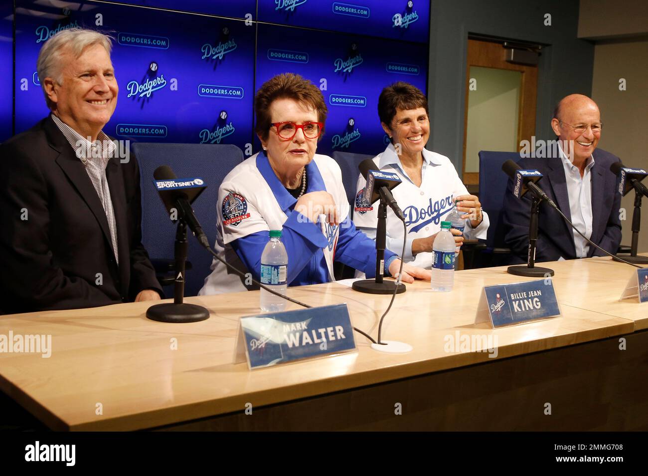 Los Angeles Dodgers owner and chairman Mark Walter, left, and Dodgers ...