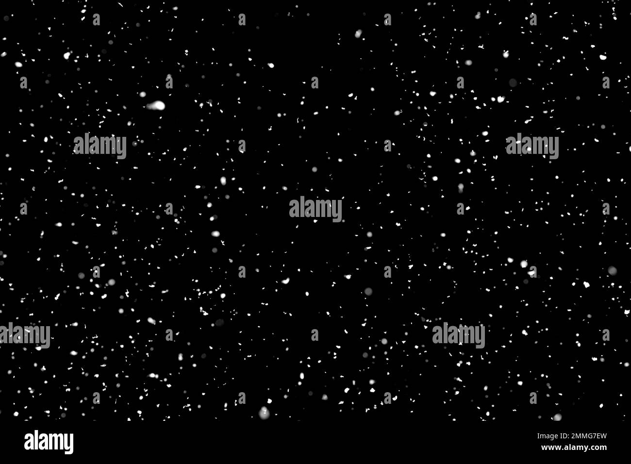 White snow falling down on black background Stock Photo - Alamy