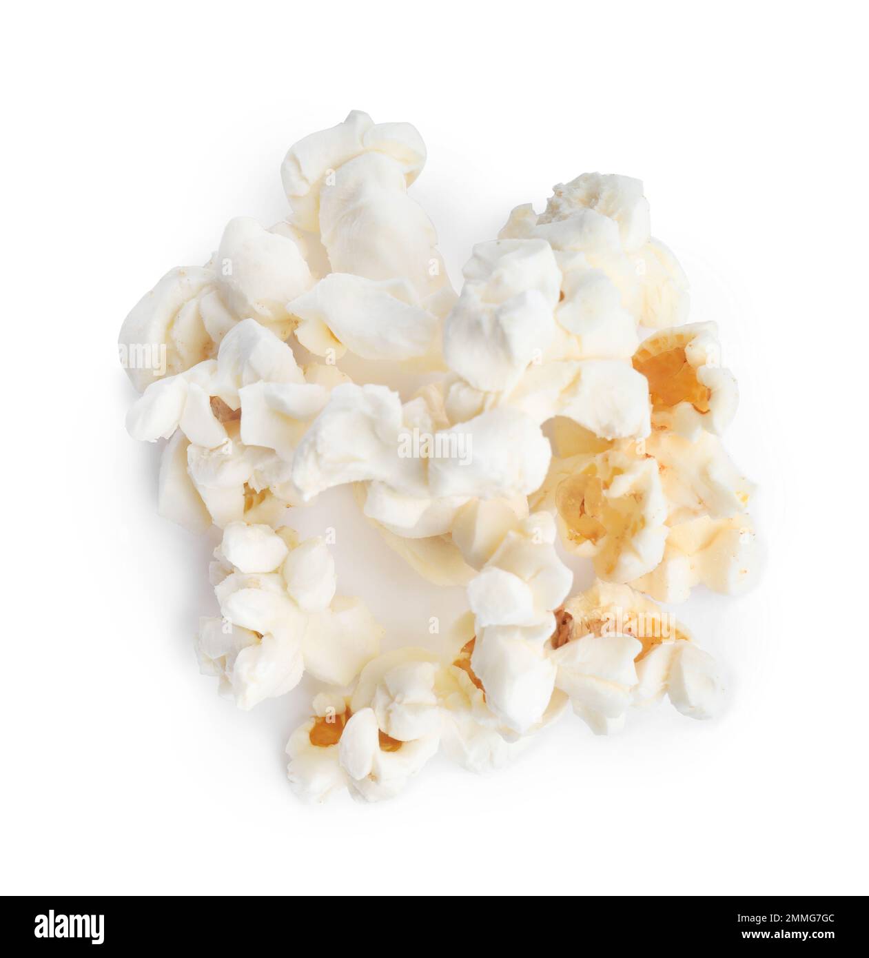 Tasty fresh pop corn isolated on white, top view Stock Photo - Alamy