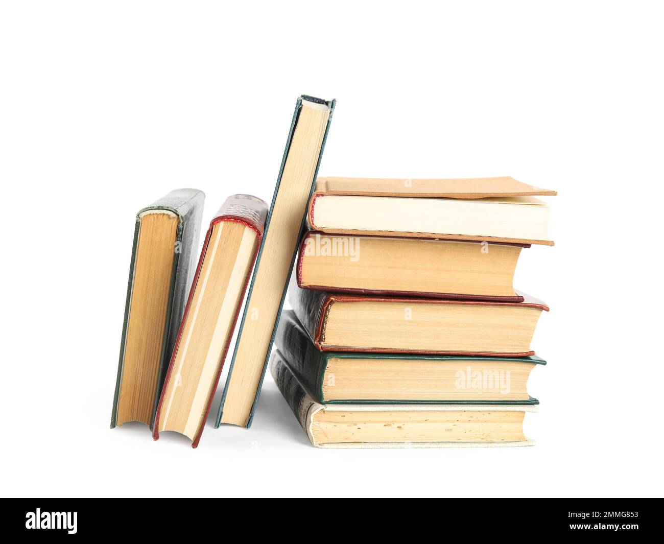 Collection of different books isolated on white Stock Photo - Alamy