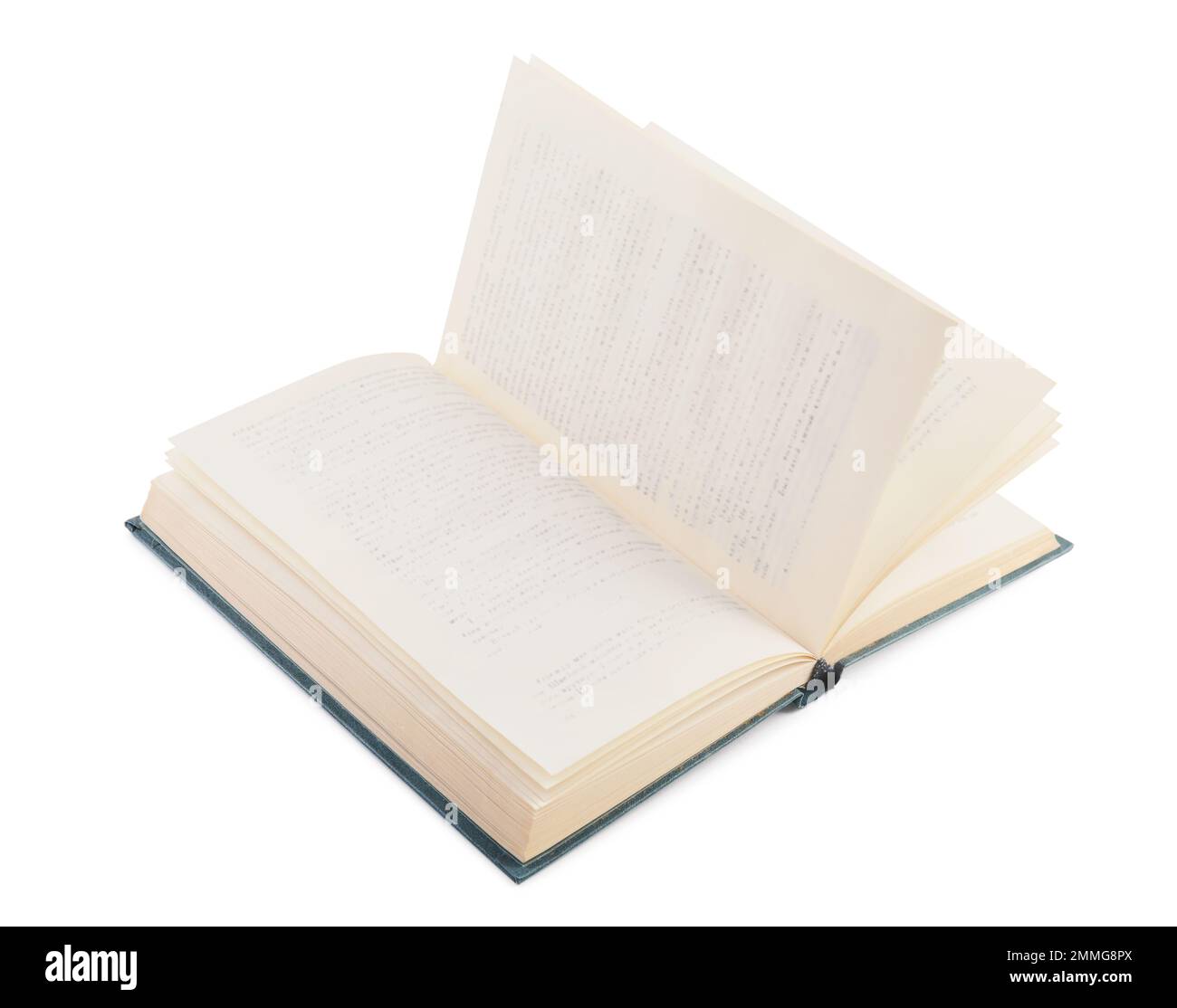 Open book with hard cover isolated on white Stock Photo - Alamy