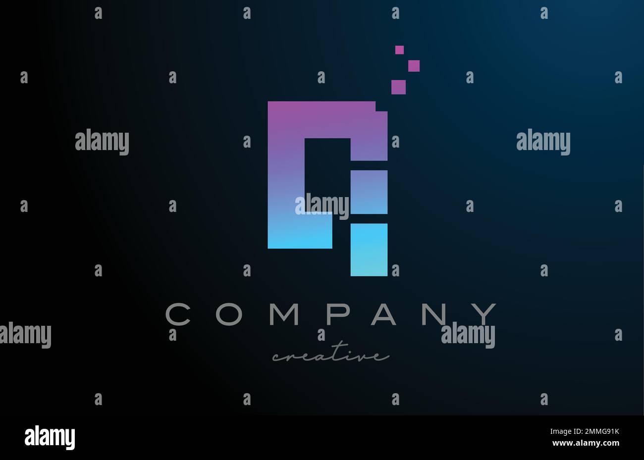 pink blue dots Q alphabet letter logo icon design. Template design for ...