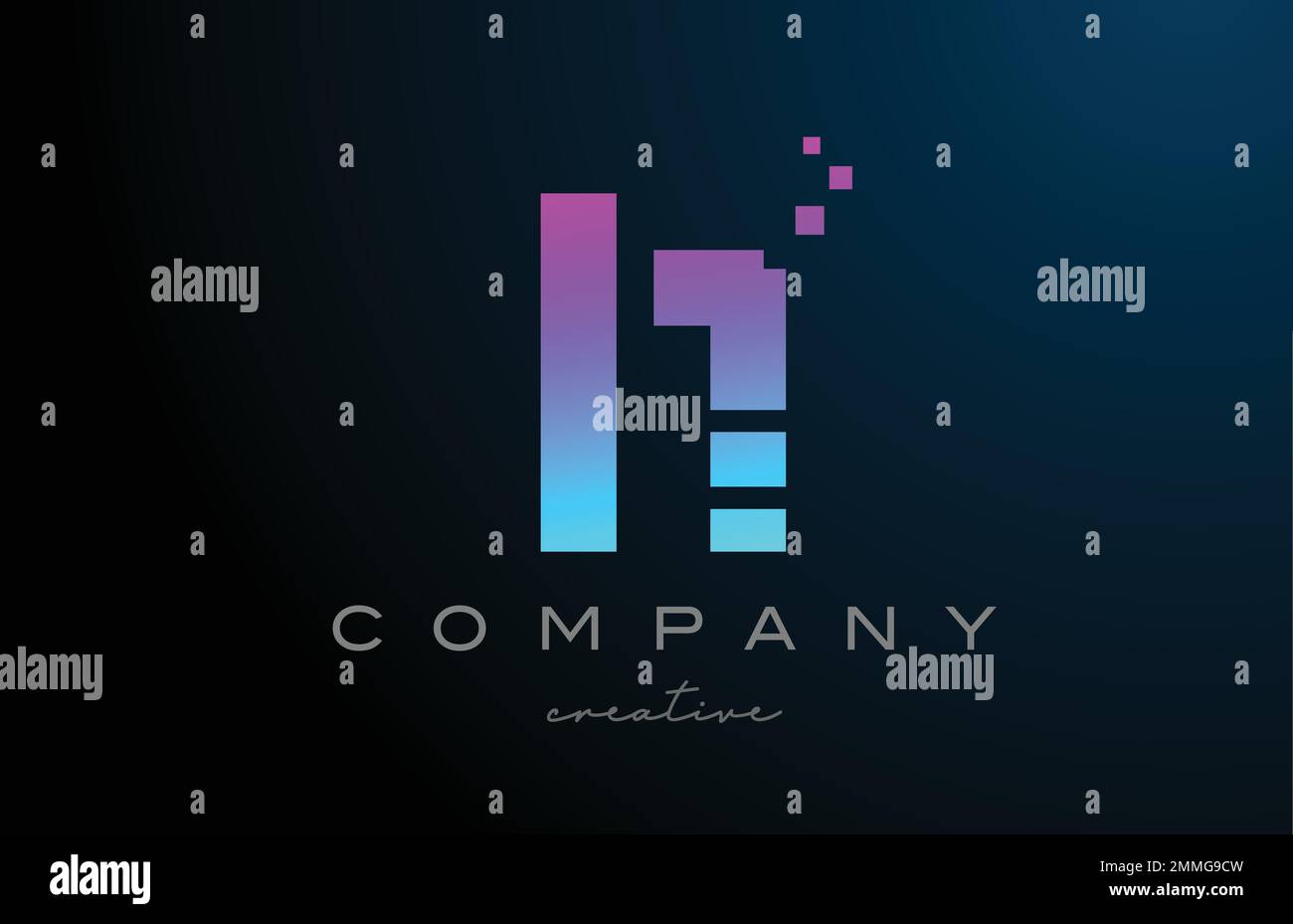 pink blue dots H alphabet letter logo icon design. Template design for ...