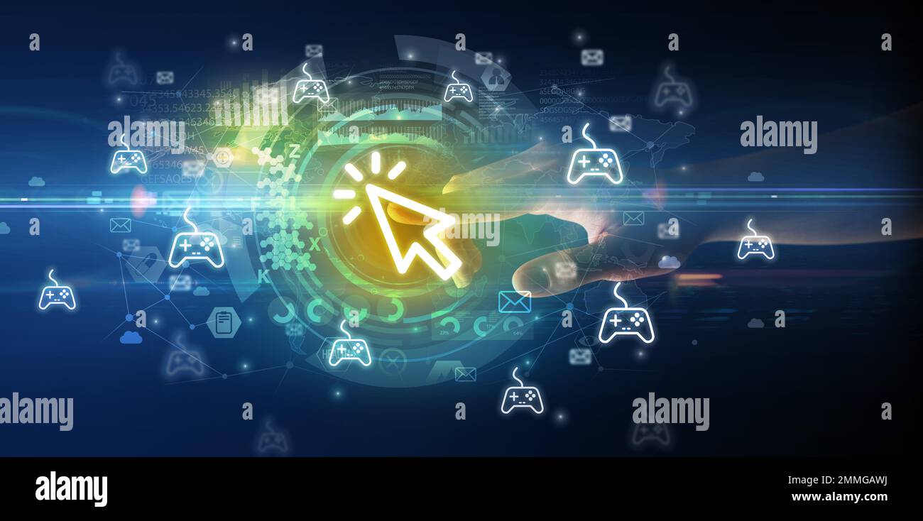 touching with soft gesture multimedia screen with future technology ...