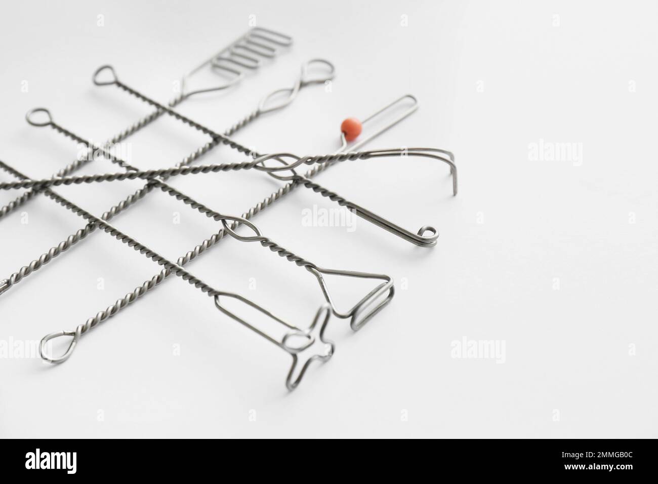 Set of logopedic probes on white background. Speech therapist's tools ...