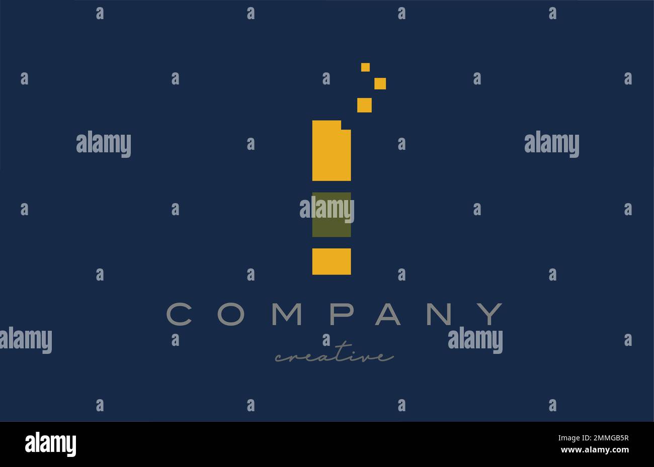 yellow dots I alphabet letter logo icon design. Template design for ...