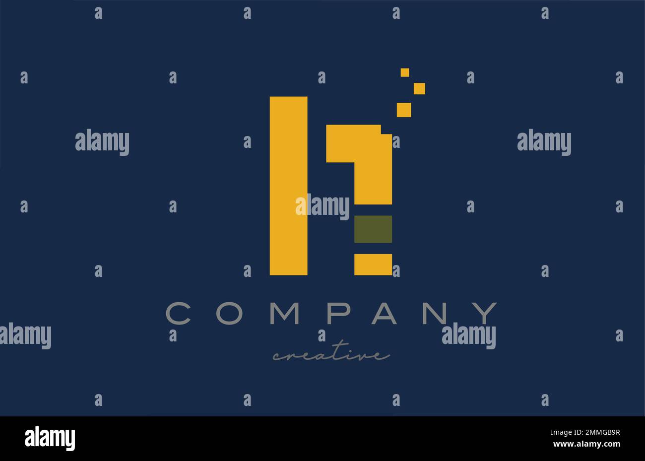 yellow dots H alphabet letter logo icon design. Template design for ...