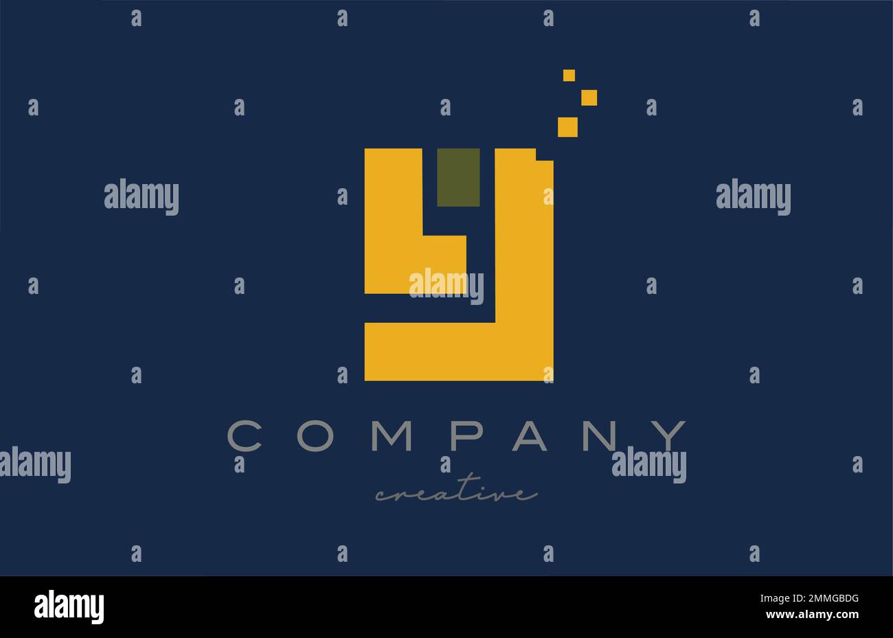 yellow dots G alphabet letter logo icon design. Template design for ...