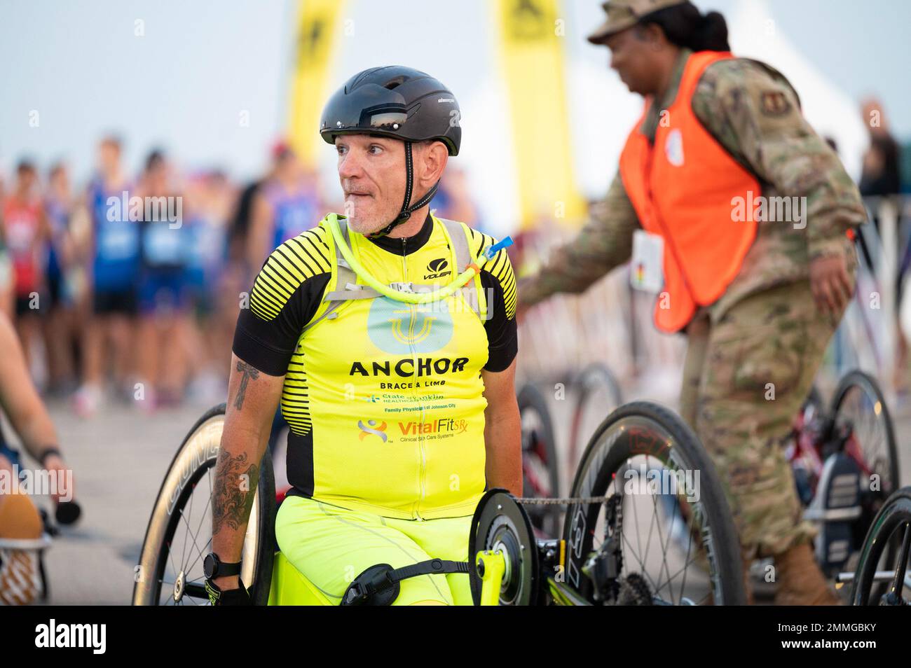 Wheeled runner J.W. Moreno prepares to begin the 2022 Air Force ...