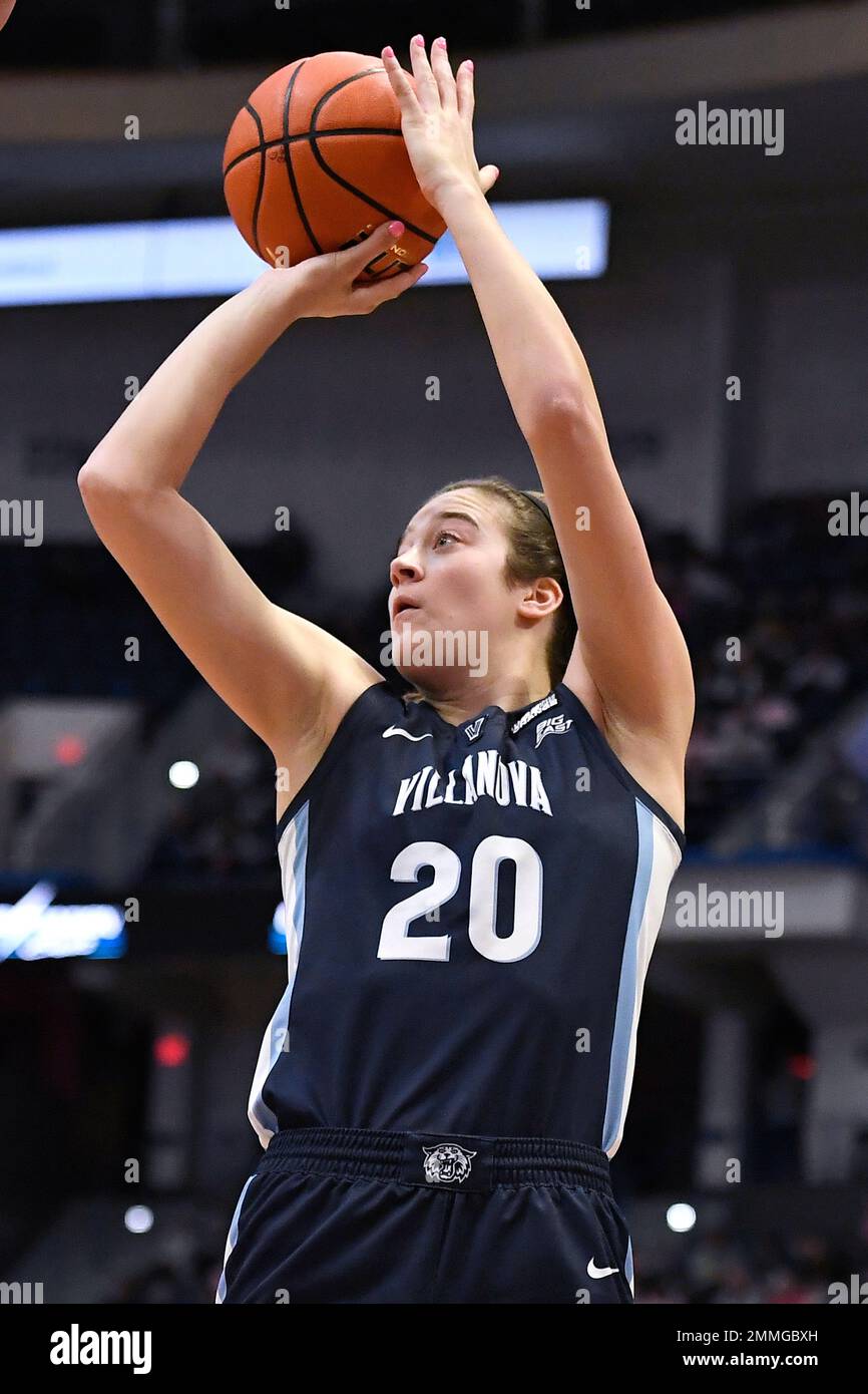 Villanova's Maddy Siegrist (20) shoots in the first half of an NCAA ...