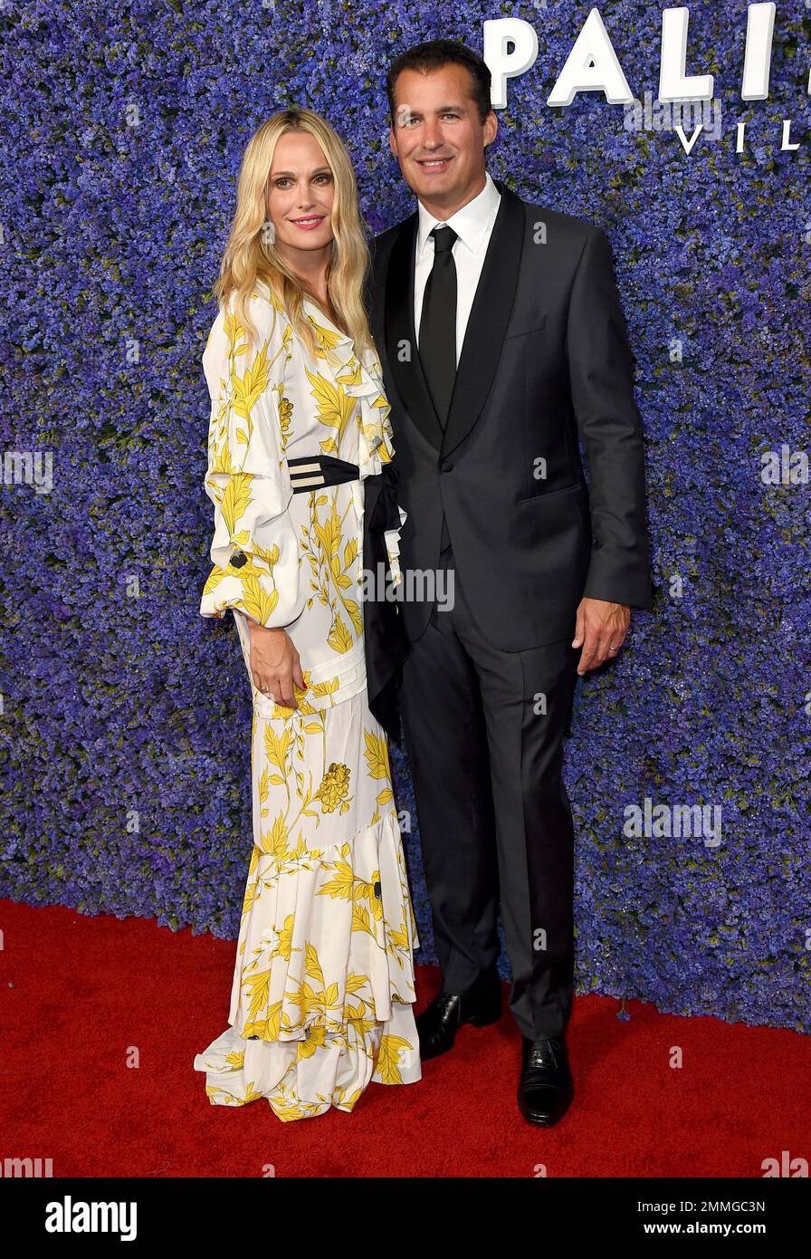 Molly Sims, left, and Scott Stuber arrive at Caruso's Palisades Village ...