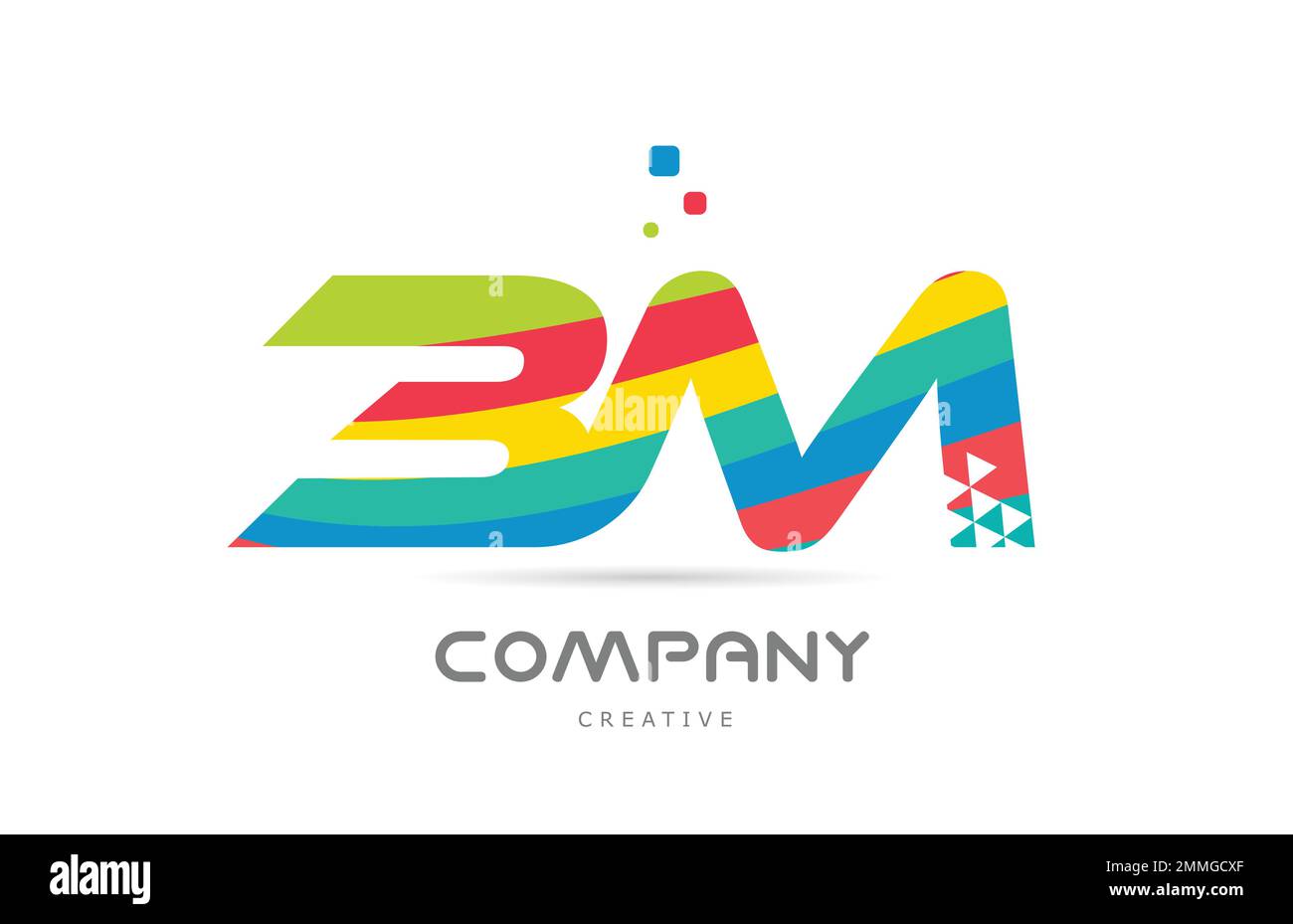 BN colorful alphabet letter logo icon design combination. Colored ...