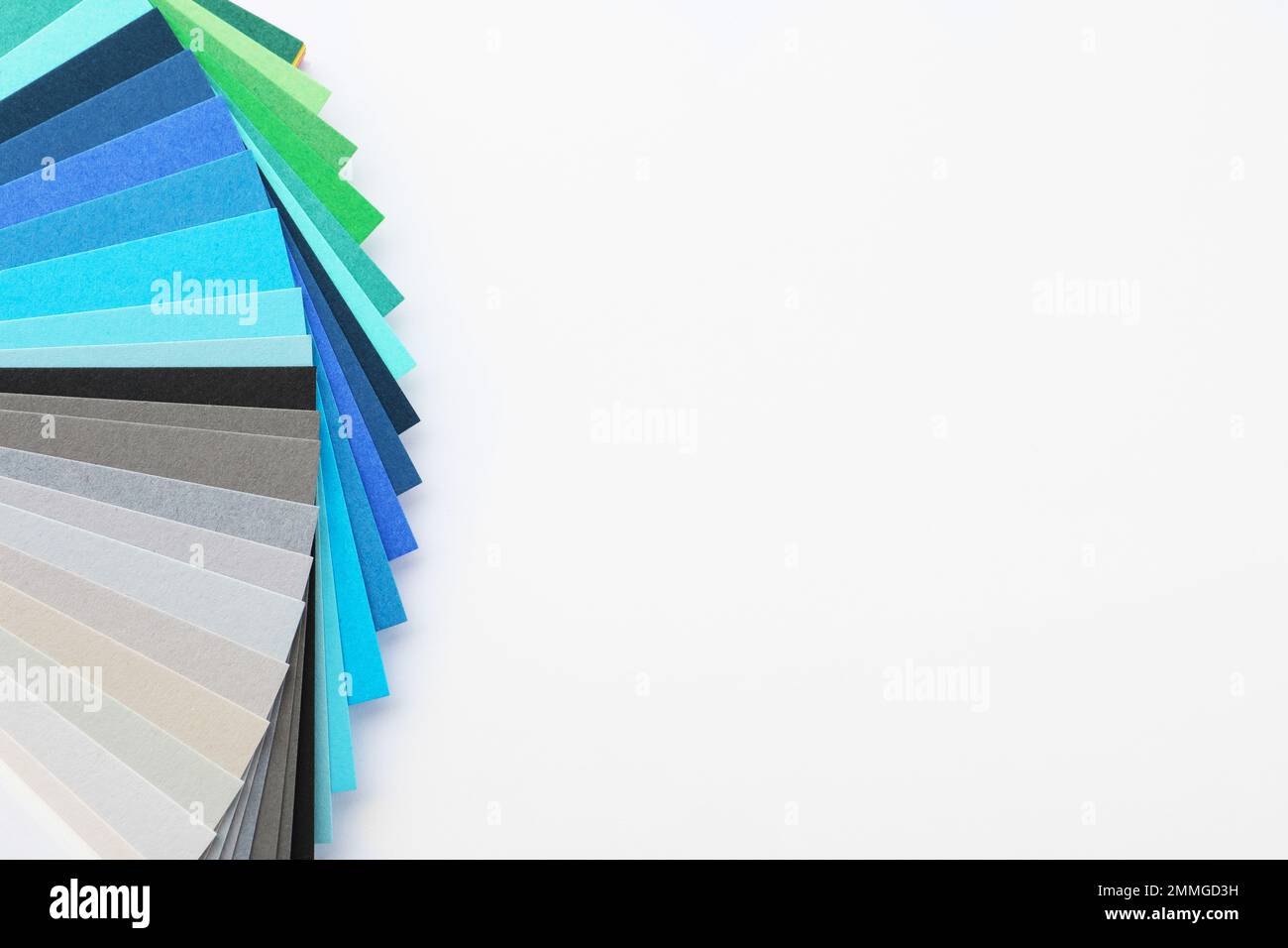 Color palette samples on white background top view Stock Photo - Alamy