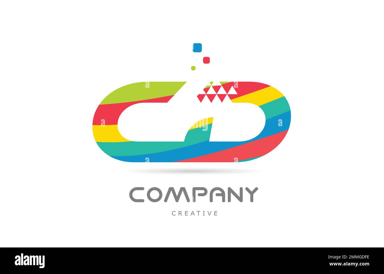 CC colorful alphabet letter logo icon design combination. Colored ...
