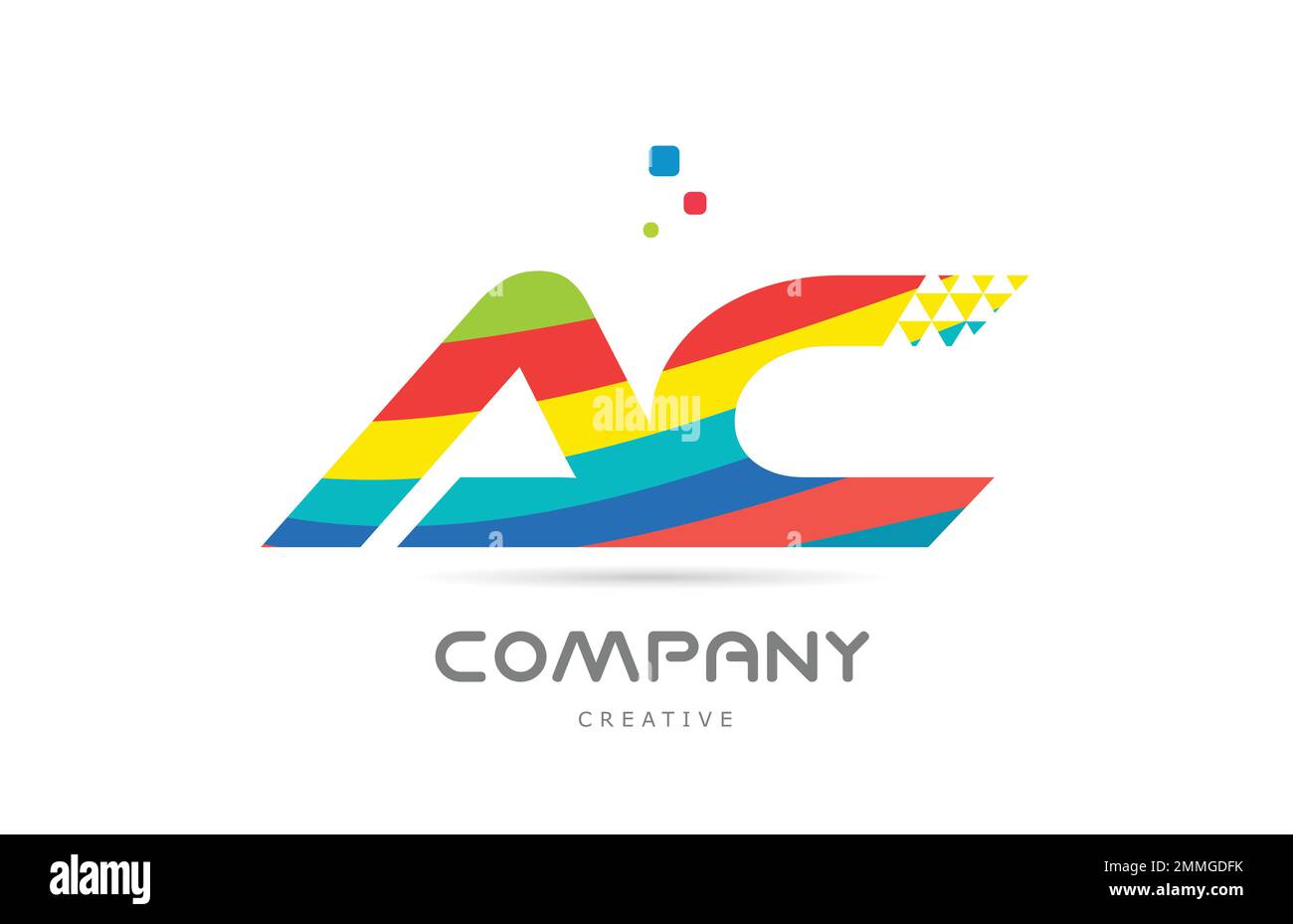 AC colorful alphabet letter logo icon design combination. Colored ...