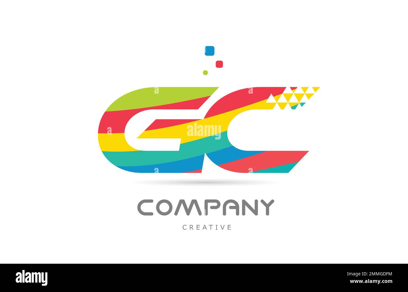 GW colorful alphabet letter logo icon design combination. Colored ...