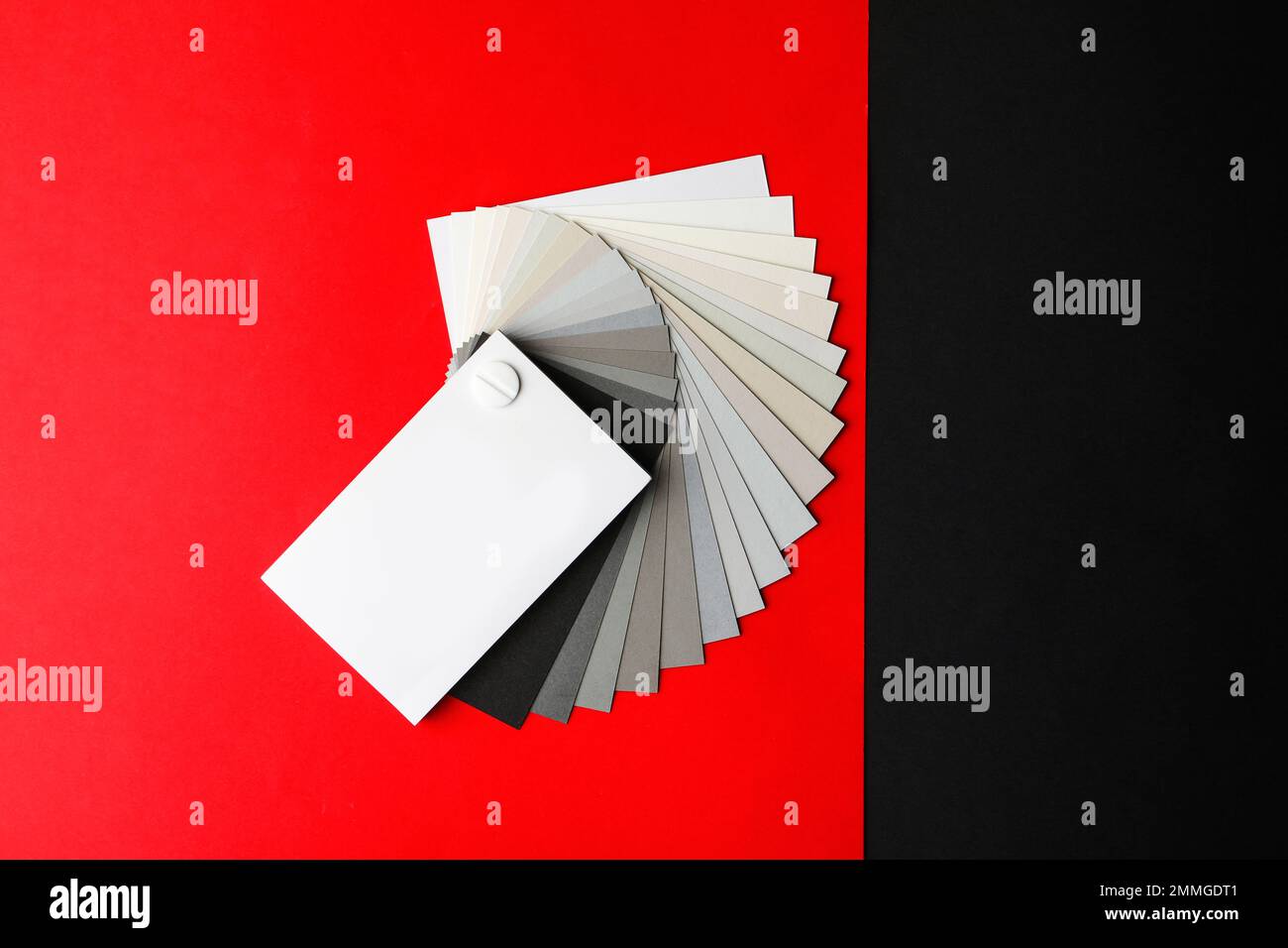 Color palette on bright background, top view Stock Photo - Alamy