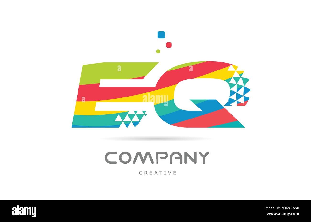 ER colorful alphabet letter logo icon design combination. Colored ...