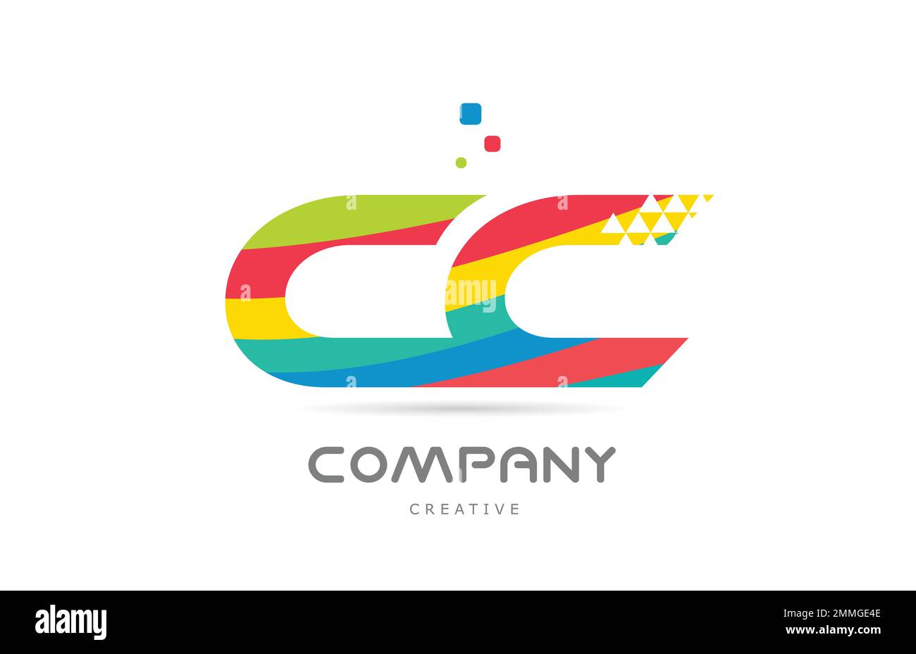 CM colorful alphabet letter logo icon design combination. Colored ...