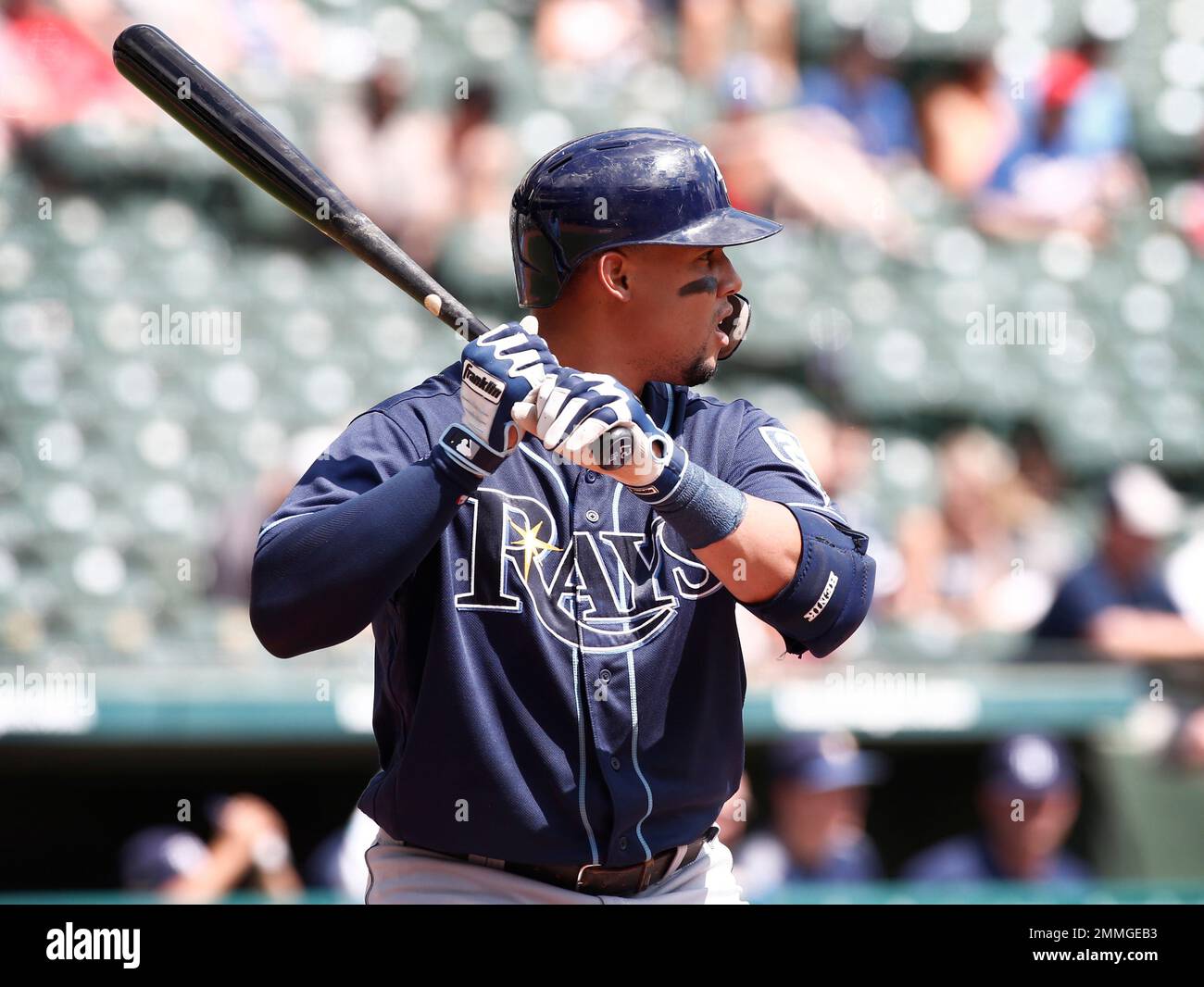 Tampa Bay Rays Carlos Gomez bats against the Texas Rangers during the ...