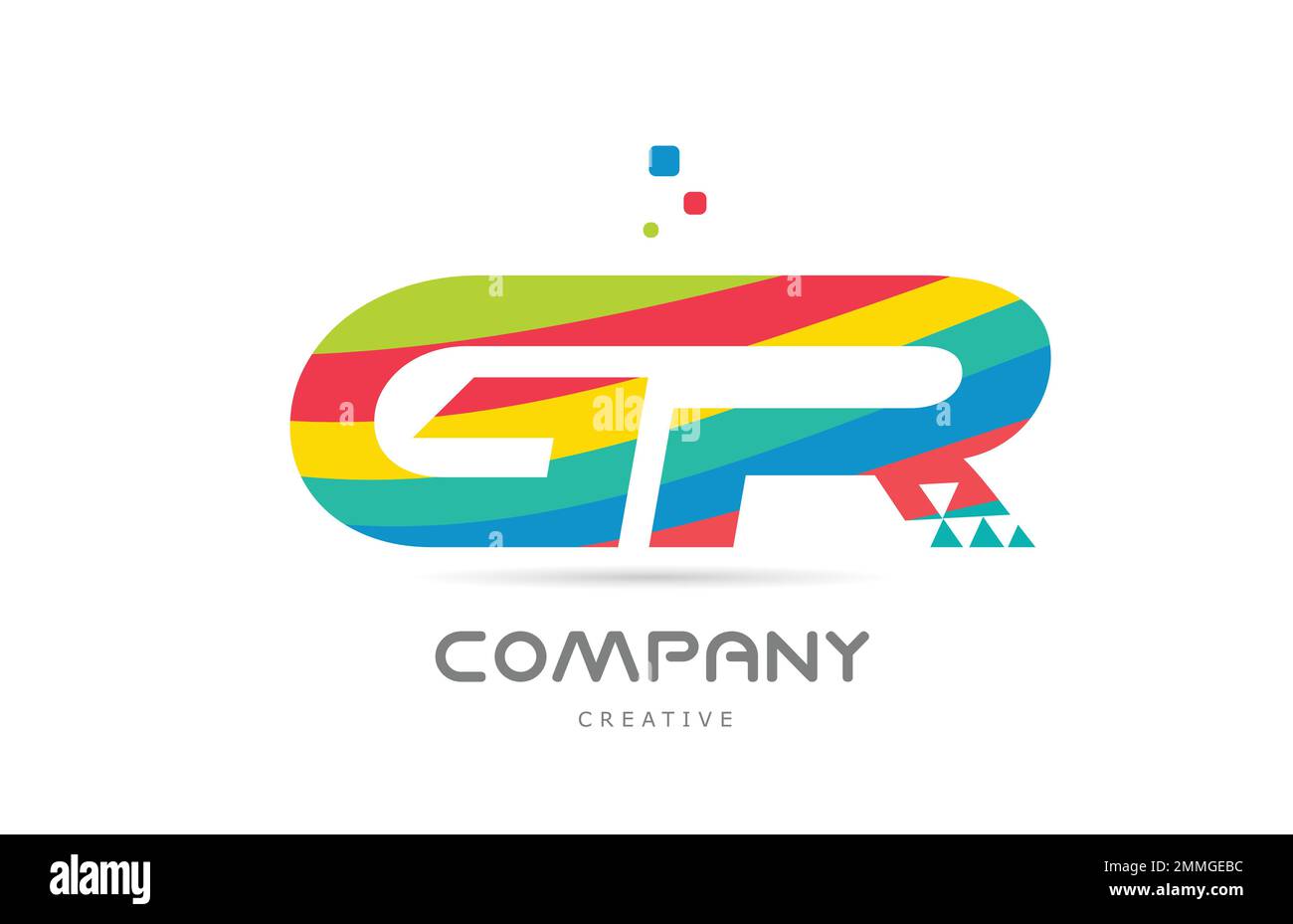 GA colorful alphabet letter logo icon design combination. Colored ...