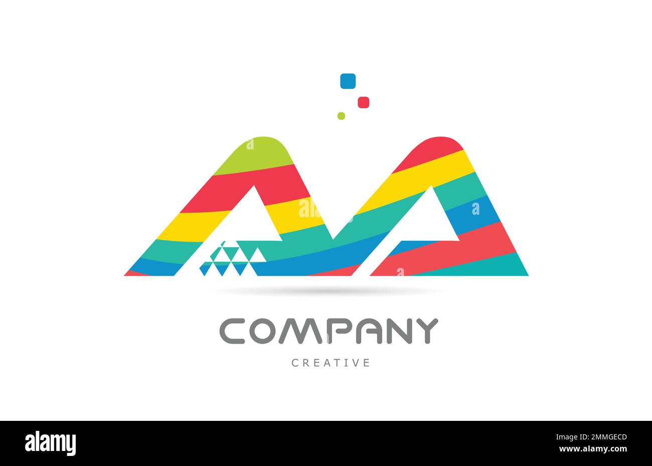 AA colorful alphabet letter logo icon design combination. Colored ...