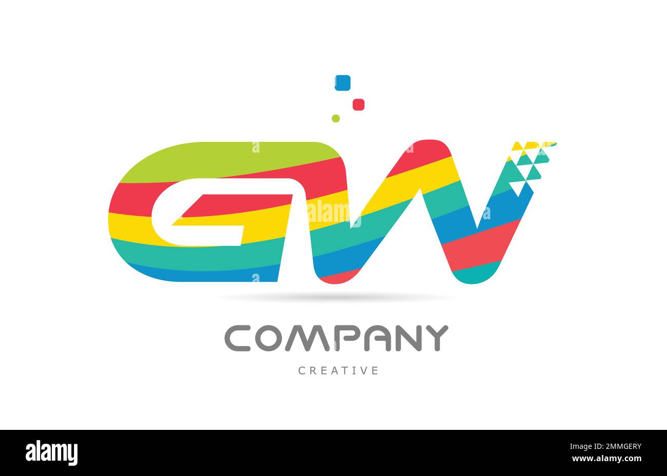 GG colorful alphabet letter logo icon design combination. Colored ...