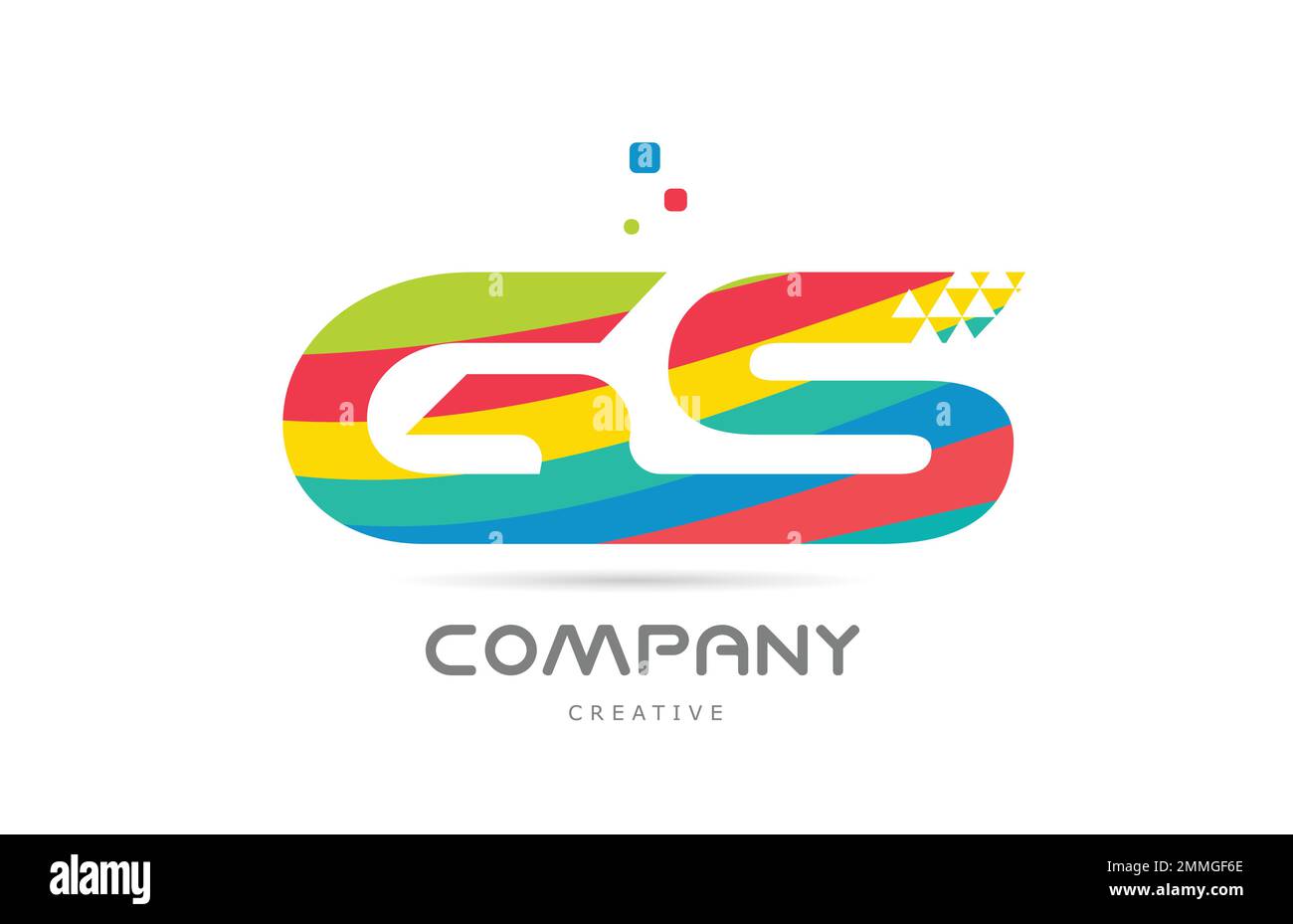 GT colorful alphabet letter logo icon design combination. Colored ...