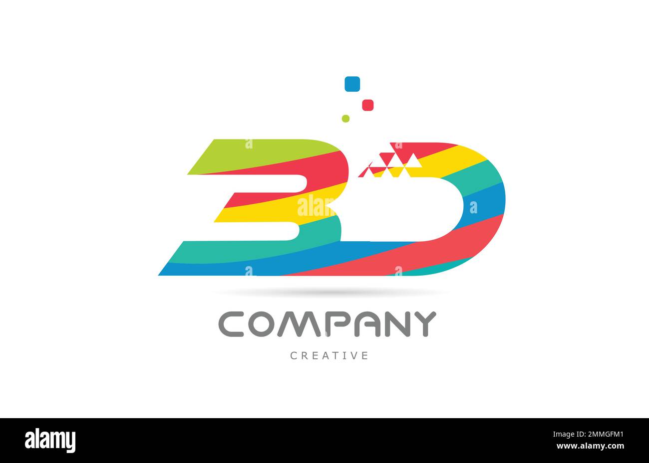 BG colorful alphabet letter logo icon design combination. Colored ...