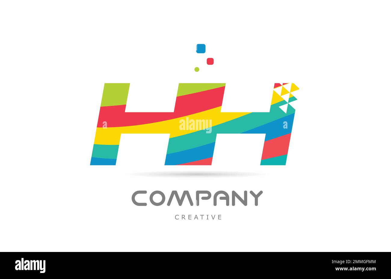 HK colorful alphabet letter logo icon design combination. Colored ...