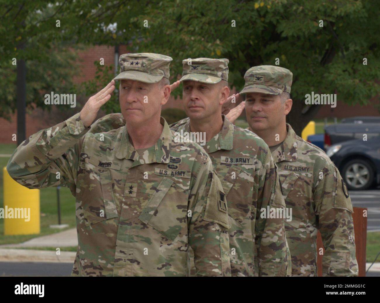 (Front) Maj. Gen. Brian Miller, the commanding general of the 416th ...