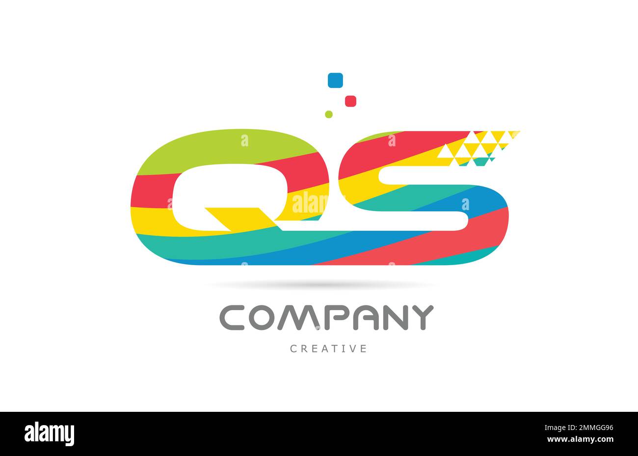 QM colorful alphabet letter logo icon design combination. Colored ...