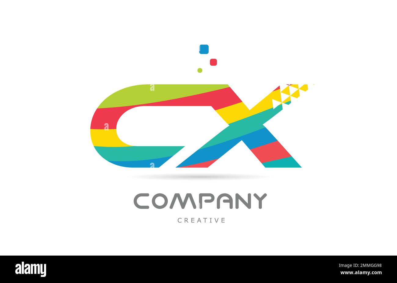 CT colorful alphabet letter logo icon design combination. Colored ...