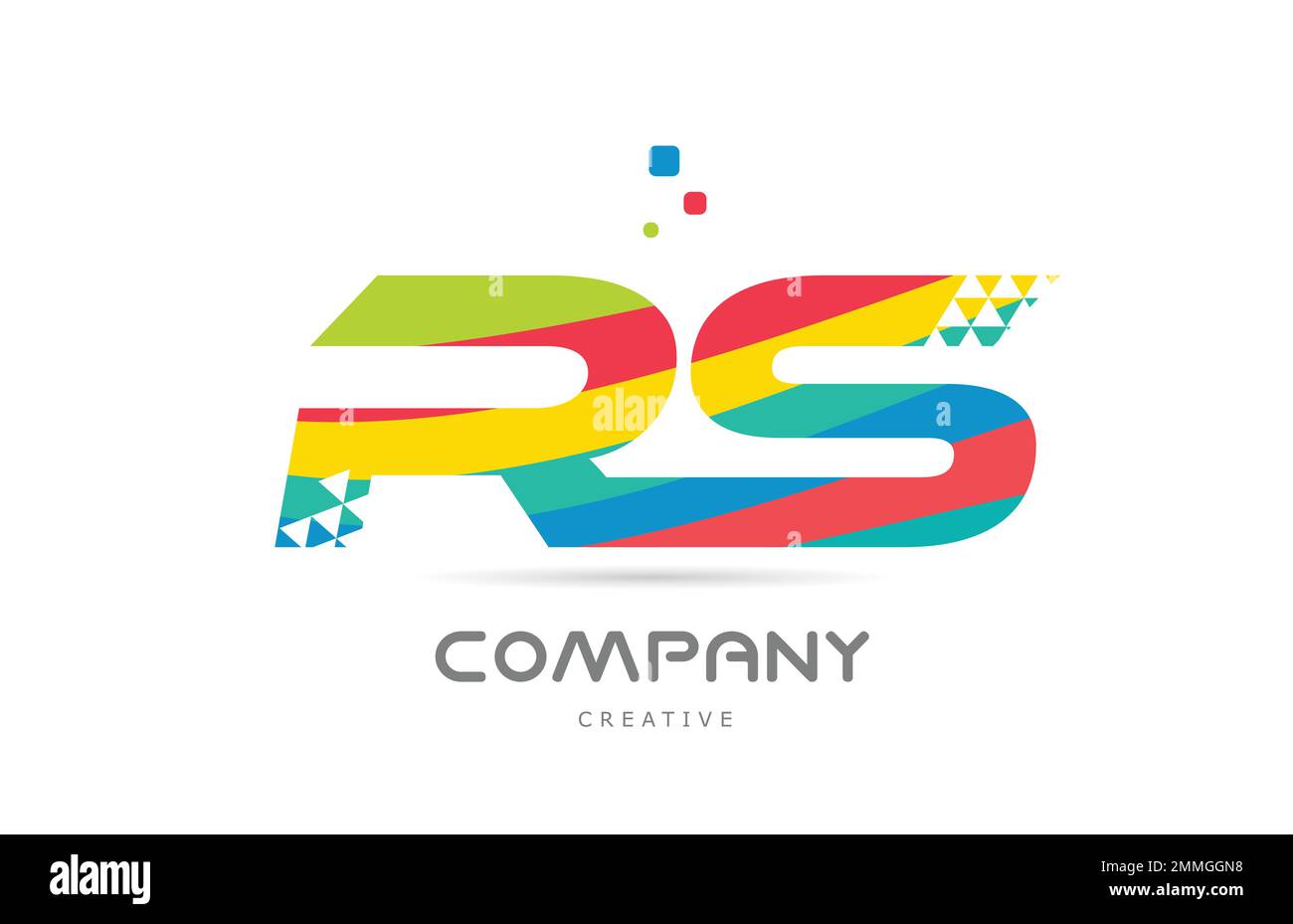 SA colorful alphabet letter logo icon design combination. Colored ...