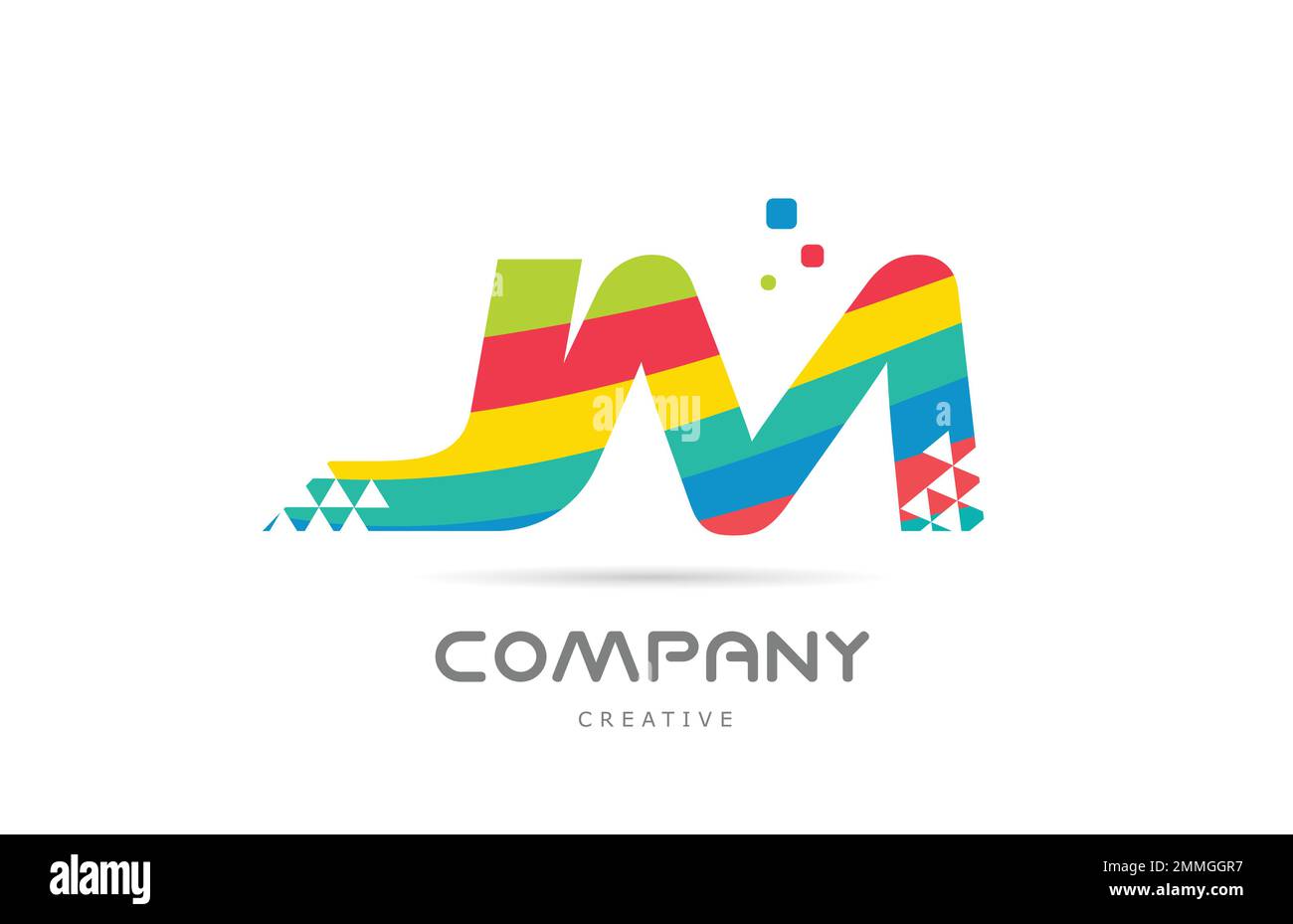 MC colorful alphabet letter logo icon design combination. Colored ...