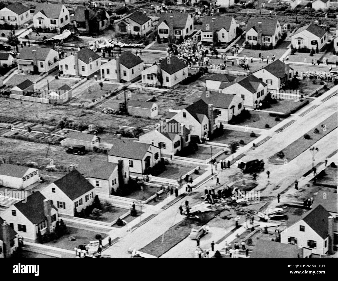 Air view of a section of the Bellerose neighborhood in the borough of ...