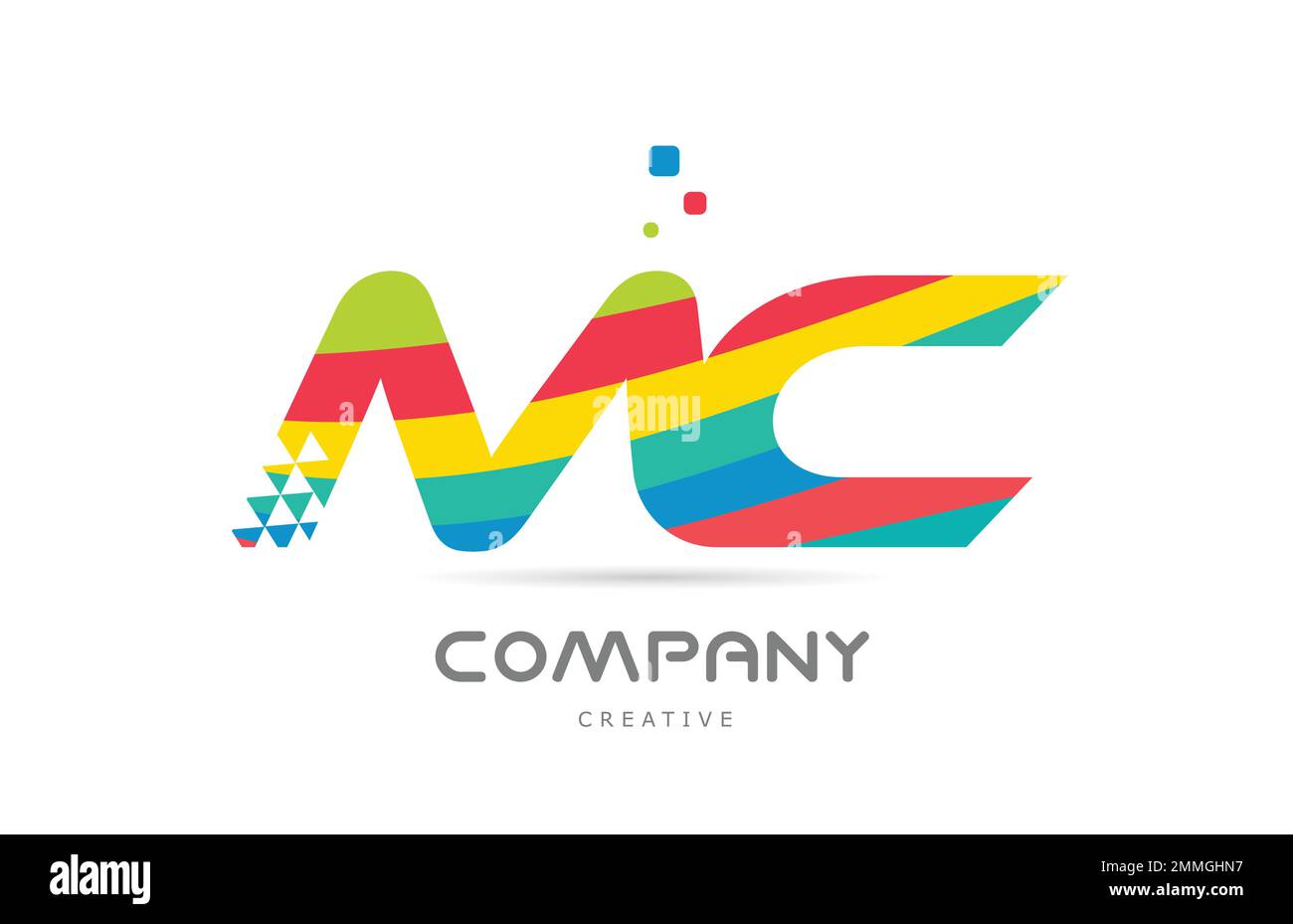 MH colorful alphabet letter logo icon design combination. Colored ...