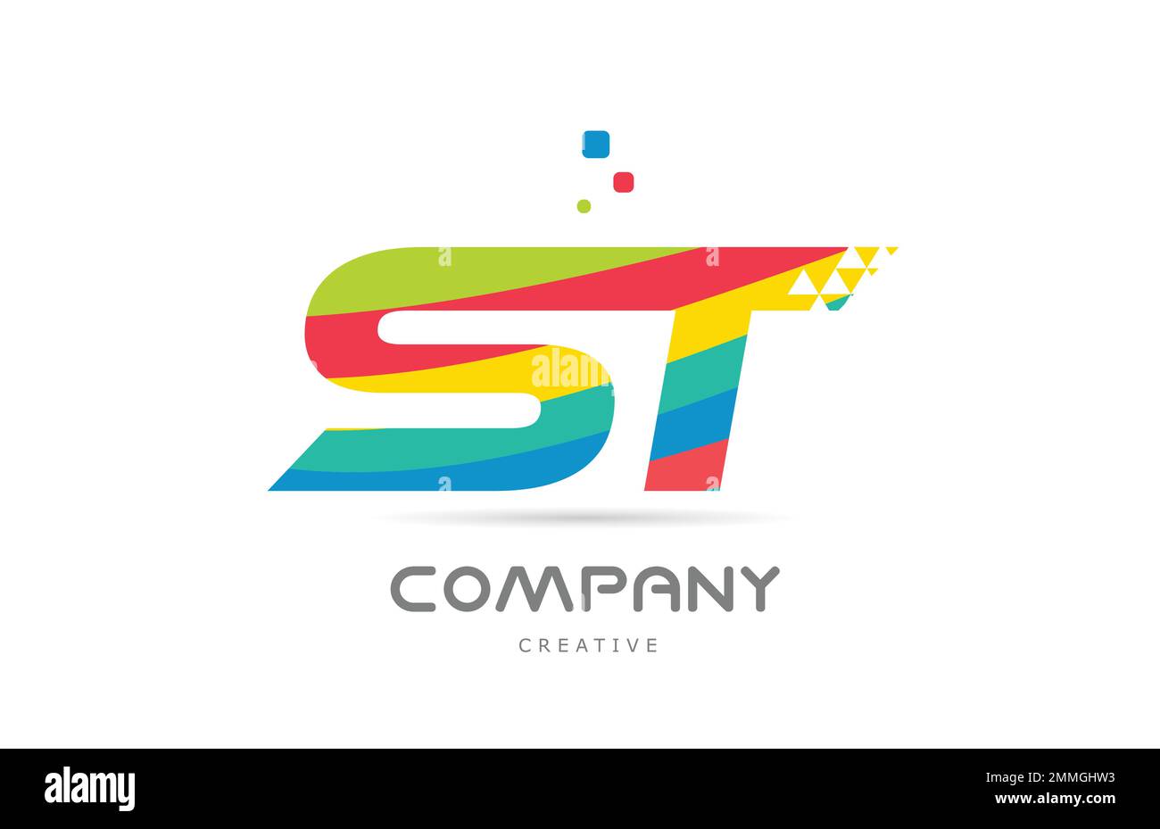 SW colorful alphabet letter logo icon design combination. Colored ...