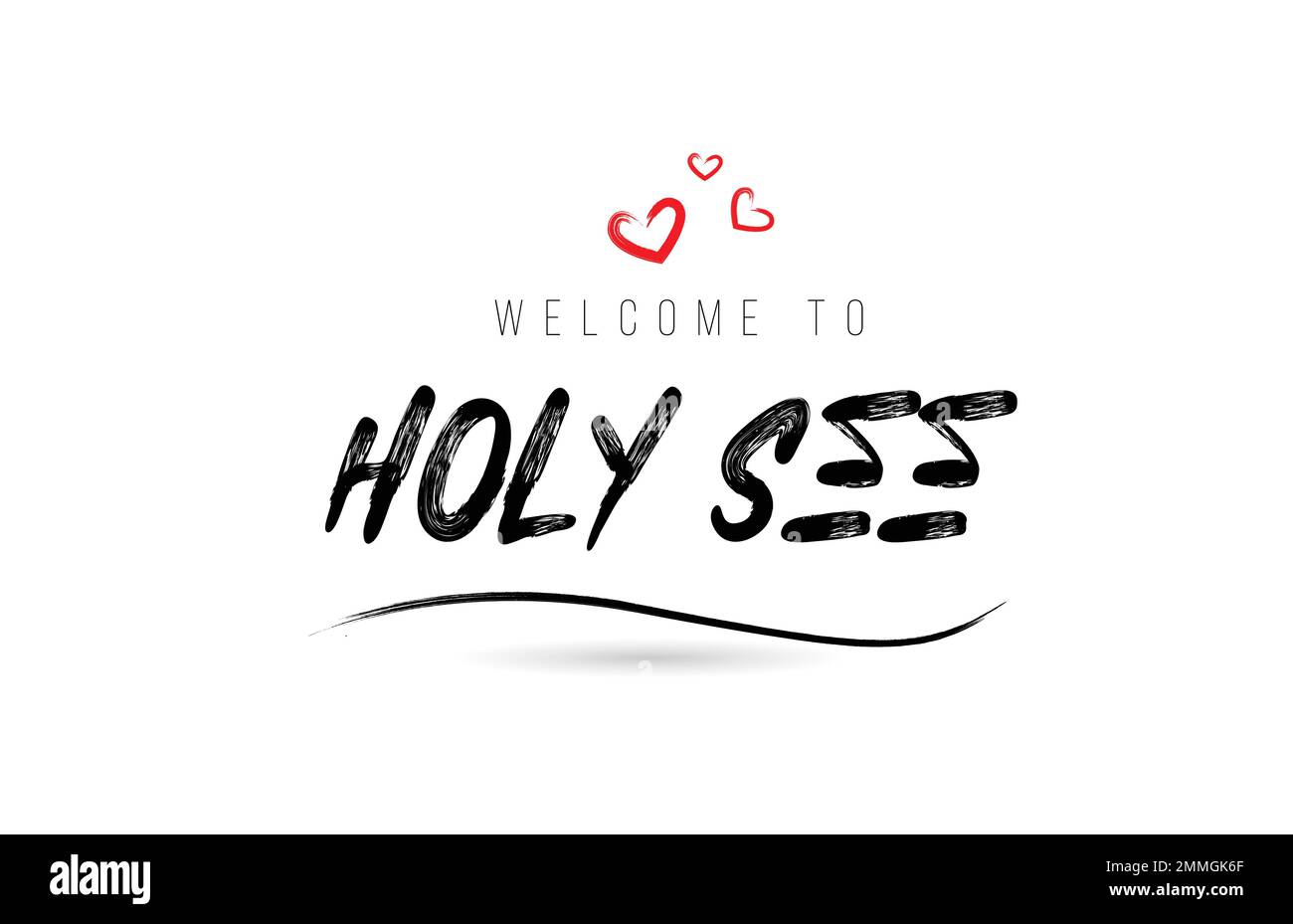 Welcome to HOLY SEE country text typography with red love heart and ...