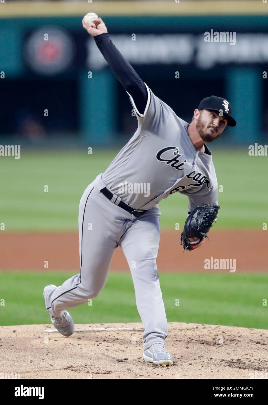 Chicago White Sox starting pitcher Dylan Covey delivers in the first ...