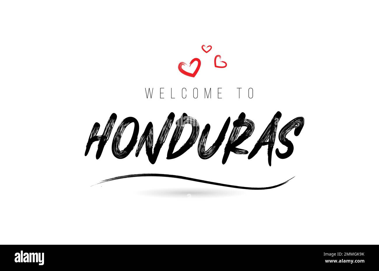 Welcome to HONDURAS country text typography with red love heart and ...
