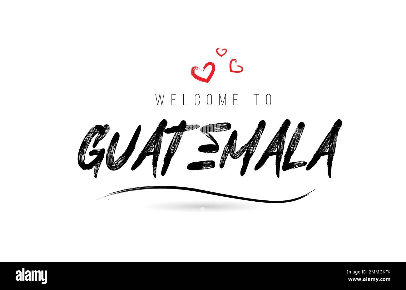 Welcome to GUATEMALA country text typography with red love heart and ...