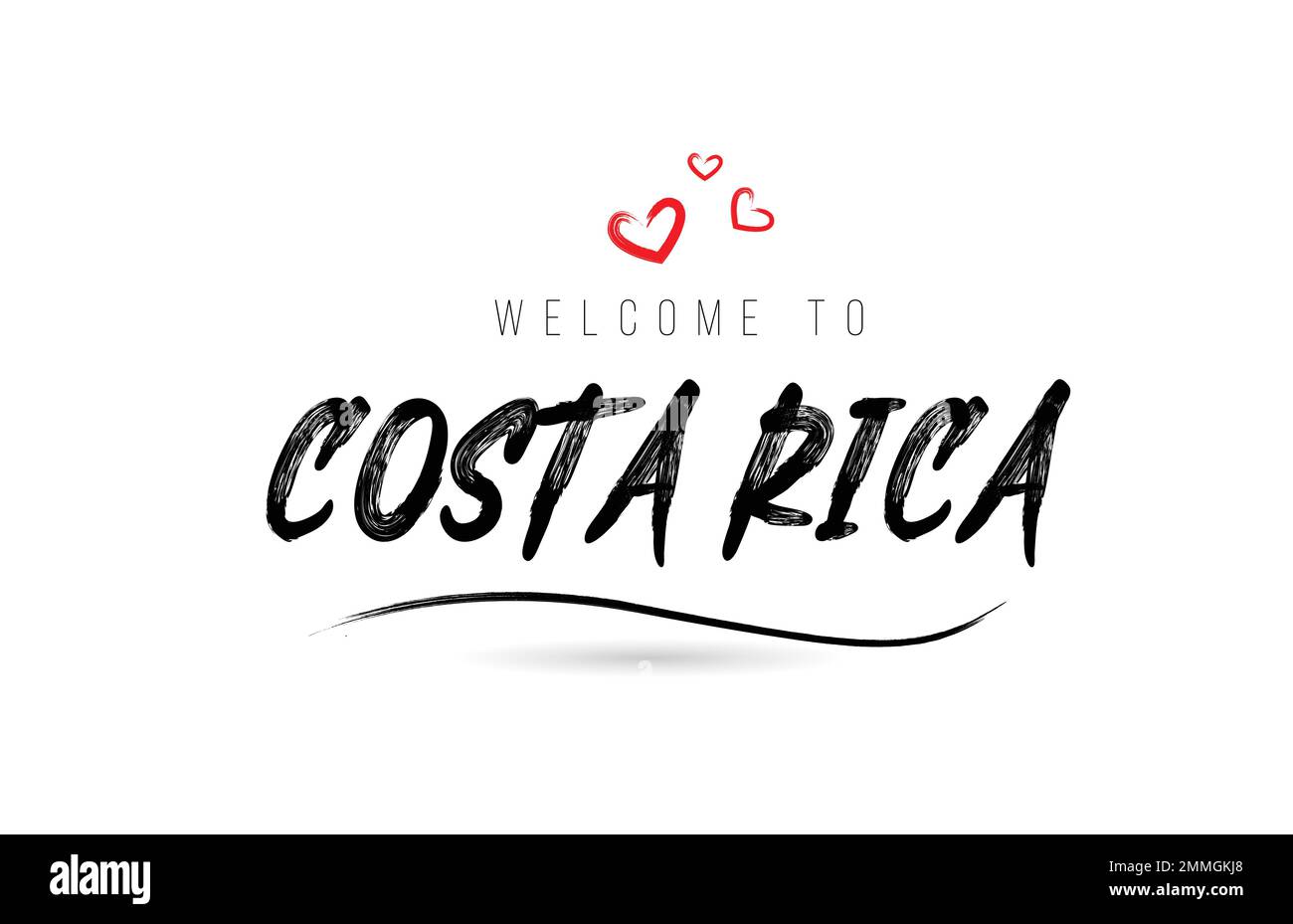 Welcome to COSTA RICA country text typography with red love heart and ...